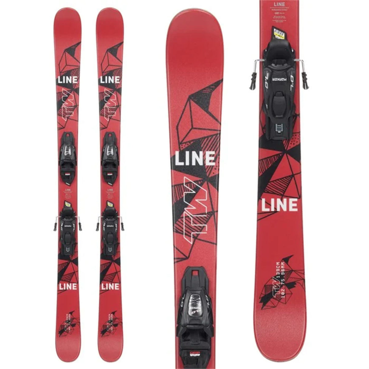 Line Kids' Wallisch Shorty Skis w/FDT 7.0 Black Bindings 2025 – Alpine East